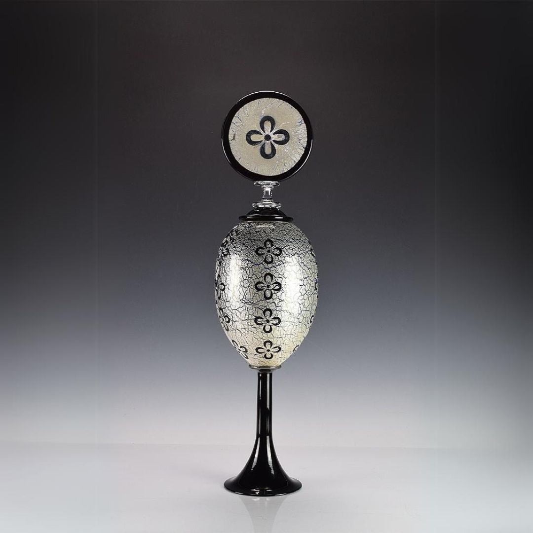 Wagara, Floral on Black & Silver – Museum of Glass