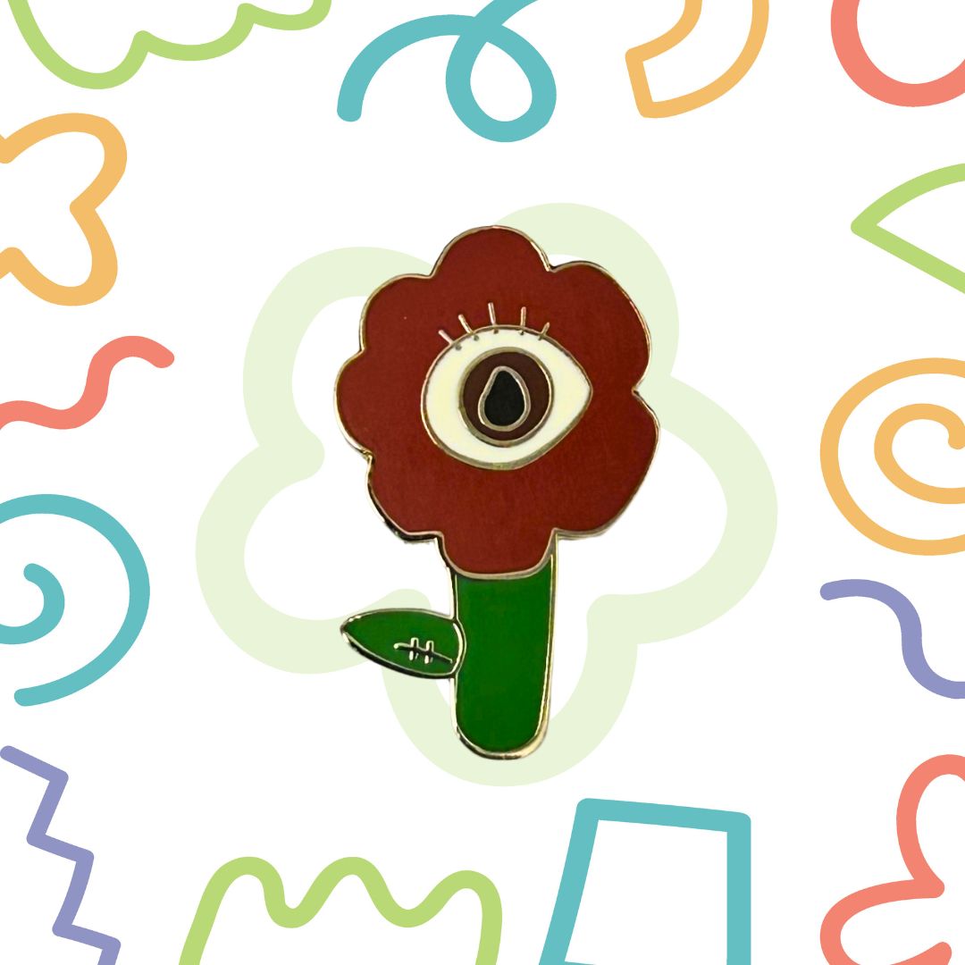 Limited Edition Enamel Pin: Flowereyed – Museum of Glass