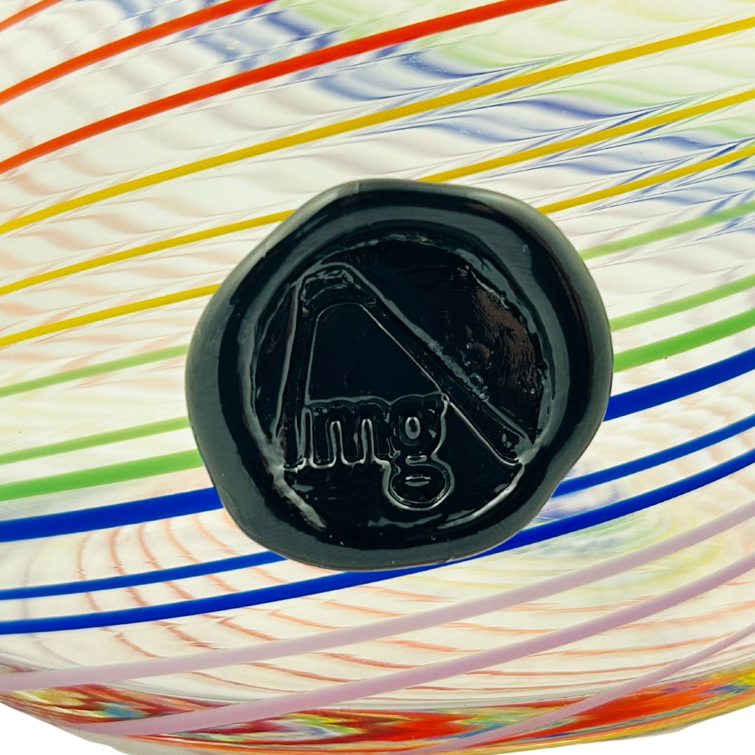 Rainbow Vase w/ Black Stamp & Lip – Museum of Glass