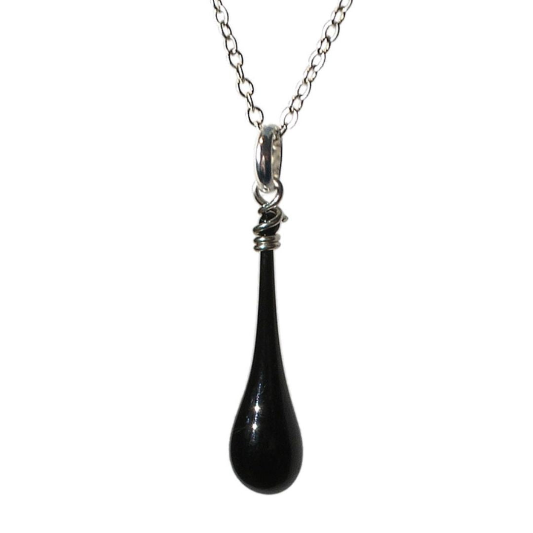 Maressa Glass Teardrop Pendant - Black – Museum of Glass