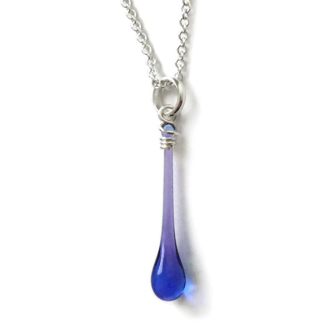 Maressa Glass Teardrop Pendant - Ultraviolet – Museum of Glass