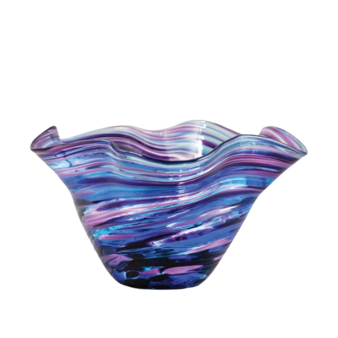 Wave Bowl - Violet Twist – Museum of Glass